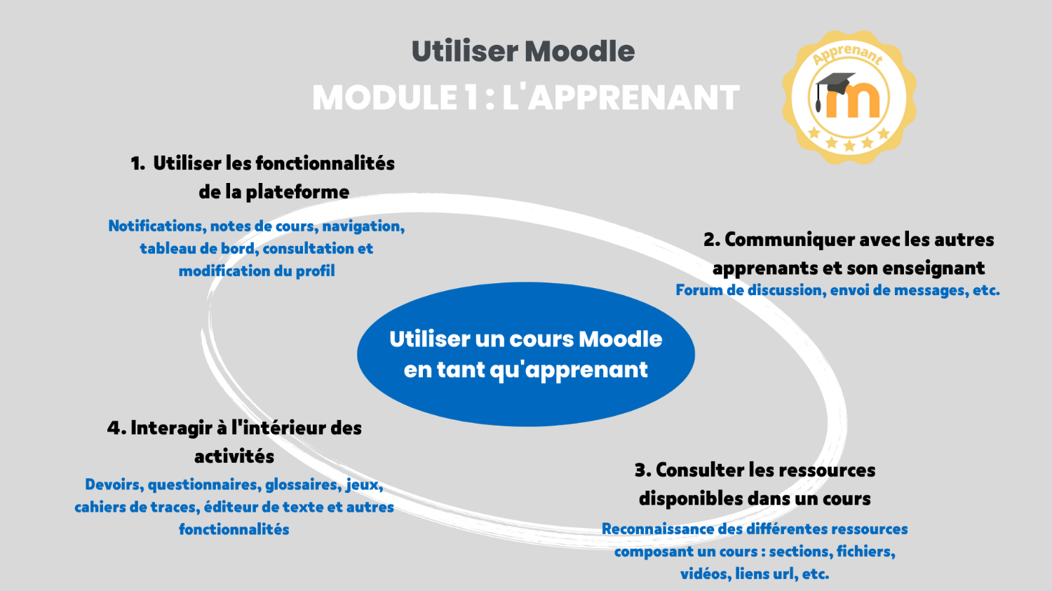Guide d'utilisation de Moodle: Le programme d'études - Module 1